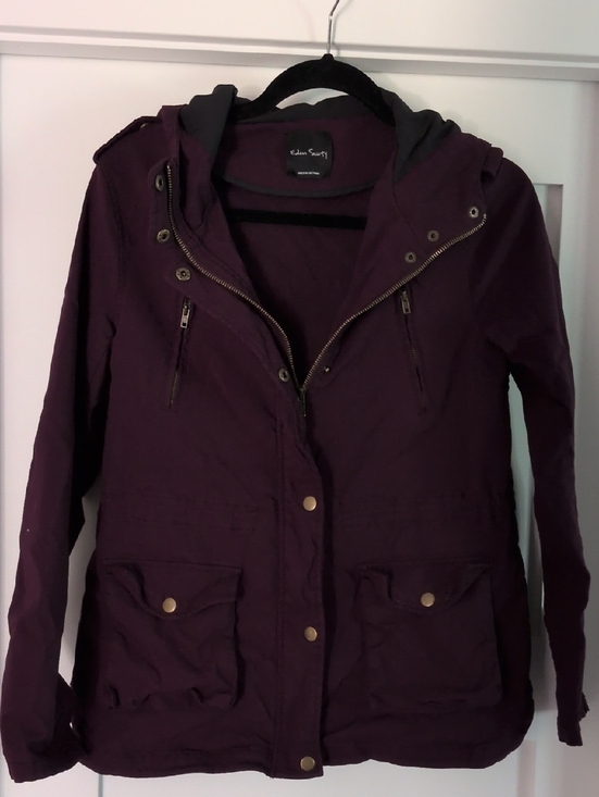 Ellen Tracy | Jackets & Coats | Ellen Tracy Deep Plum Hooded Utility ...